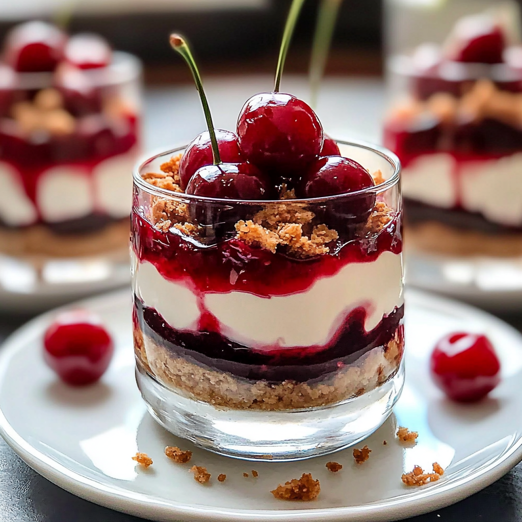 Amazing No-Bake Cheesecake Parfait with Cherry Pie Filling Delight