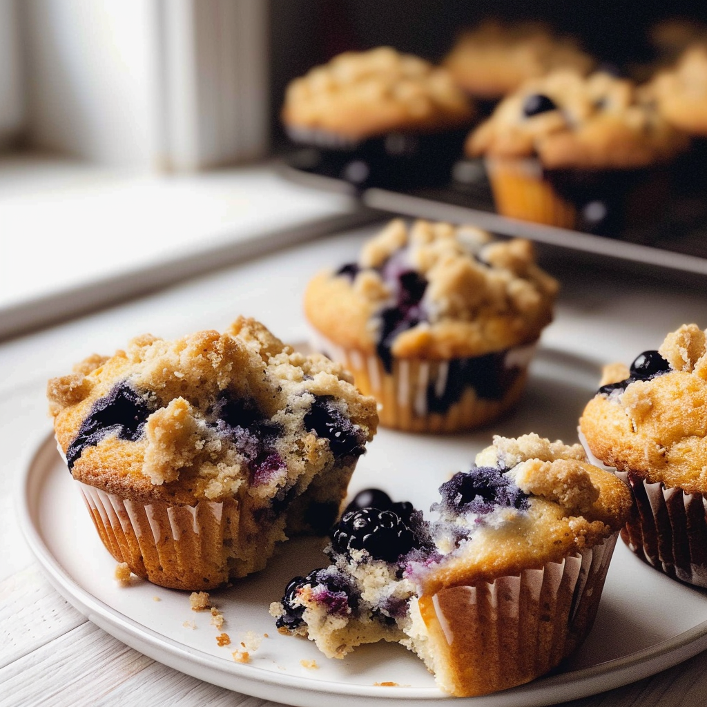 Amazing Blueberry Buttermilk Crumble Muffins Delight