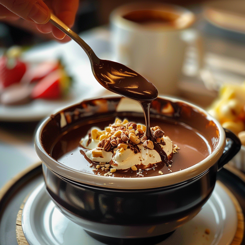 Amazing Hazelnut Latte Chocolate Fondue for Delightful Indulgence