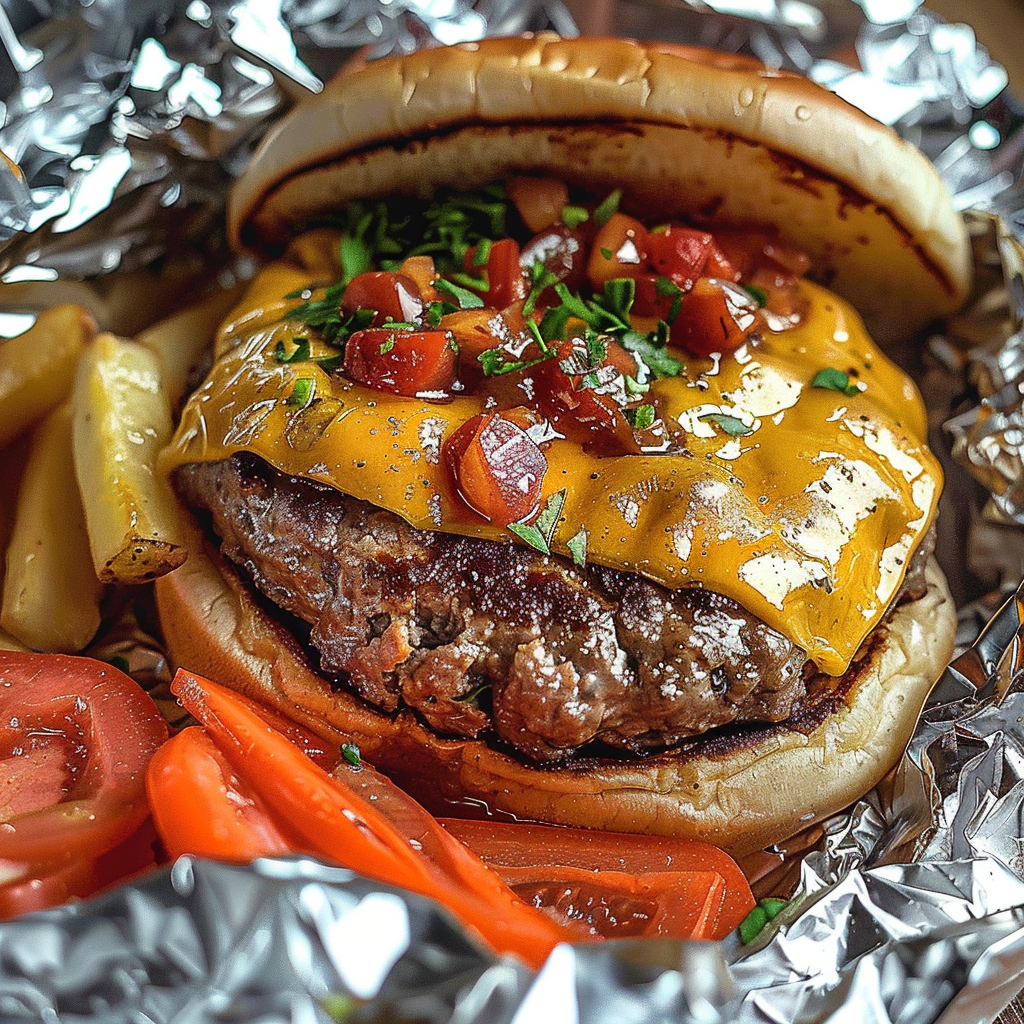 Walking Cheeseburger Foil Packets. - Amazing Walking Cheeseburger Foil ...